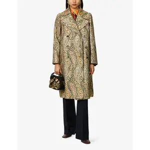 Dries Van Noten Riani Metallic-pattern Woven Coat