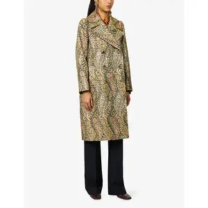 Dries Van Noten Riani Metallic-pattern Woven Coat