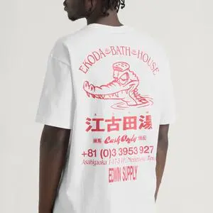 Edwin Ekoda Bath House Ts - White Garment Washed