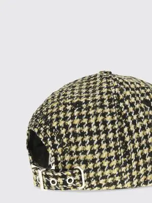 GANNI Houndstooth Recycled Wool-blend Baseball Cap
