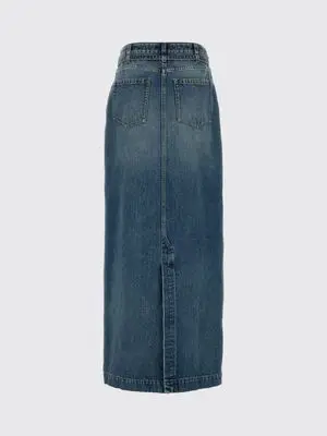 Dries Van Noten High-waisted Denim Maxi Pencil Skirt With Front Slit