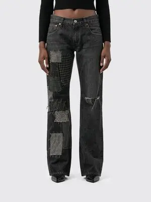 Junya Watanabe Low-rise Patchwork Flared Jeans In Denim - Black