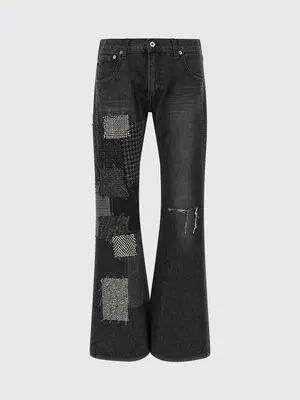 Junya Watanabe Low-rise Patchwork Flared Jeans In Denim