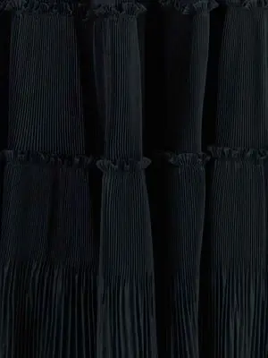 Blumarine High-waisted Pleated Crêpe Full Maxi Skirt - Black