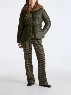 Peuterey Short Quilted Nylon Puffer Jacket With Hood And A Relaxed Fit - Brown
