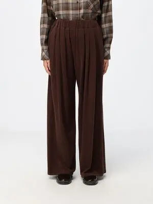 ELEH High-waisted Wide-leg Cotton Blend Trousers