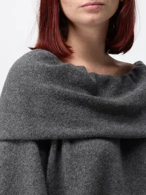 Ter Et Bantine Cashmere And Wool Sweater With Boat Neck And Dropped Shoulders - Grey