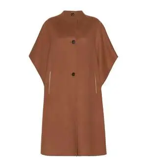 Max Mara Virgin Wool Button-up Cape