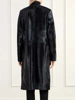 ALMADA Gemma Collarless Paneled Calf Hair Coat