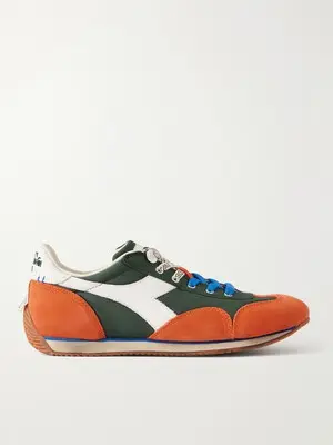 JW Anderson Diadora Equipe Leather And Suede-trimmed Shell Sneakers