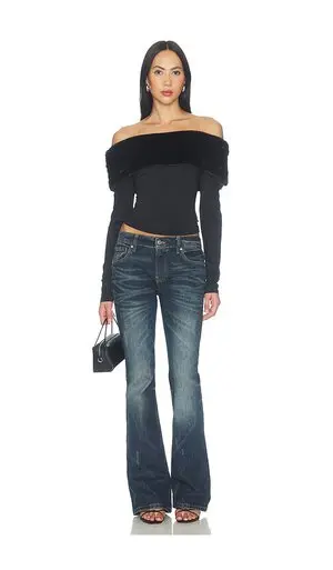 Lioness Waldorf Off Shoulder Top - Black
