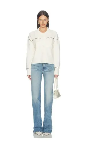 Central Park West Felix Studded Sweater Jacket