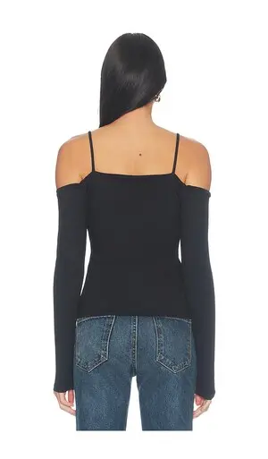 Susana Monaco Off Shoulder String Long Sleeve Top