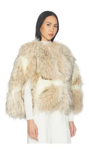 AKNVAS Page Faux Fur Cape In . Also