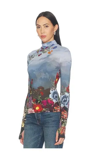 Alice + Olivia Delaina Longsleeve Turtleneck Top