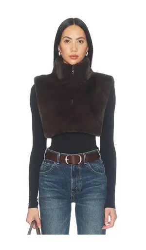 Apparis Jamie Faux Mink Dickey - Brown