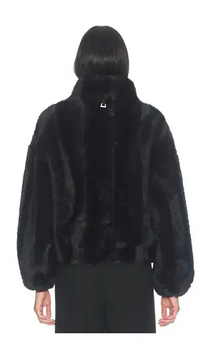 Apparis Iris Shaved Faux Mink Bomber - Black