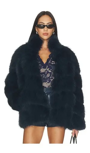 Generation Love Louisa Faux Fur Jacket - Blue