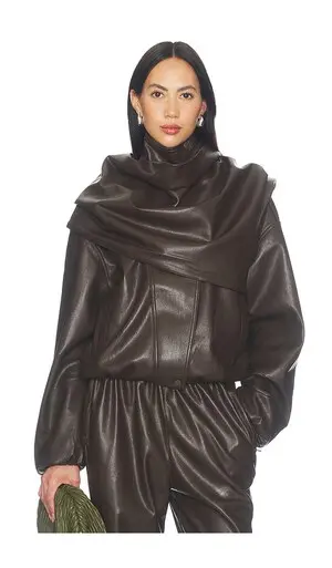 Delfi Camila Bomber & Scarf - Chocolate