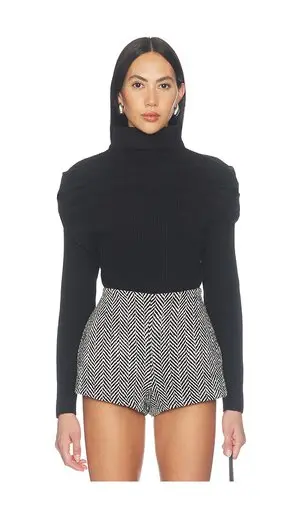 Naked Wardrobe Draped Knit Top - Black
