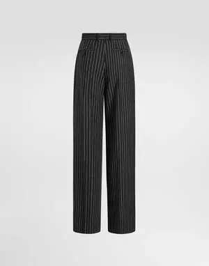 Dolce & Gabbana Pinstripe Wool Trousers Pants And Shorts Multi-colored