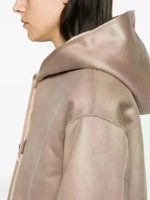 PENNYBLACK Hooded Shearling-trim Coat