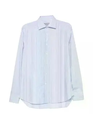 Canali Striped Long-sleeve Shirt - White