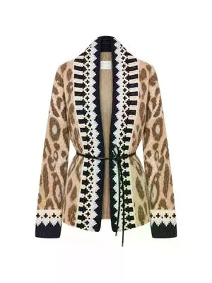 FORTE_FORTE Brit Leopard Jacquard Cardigan