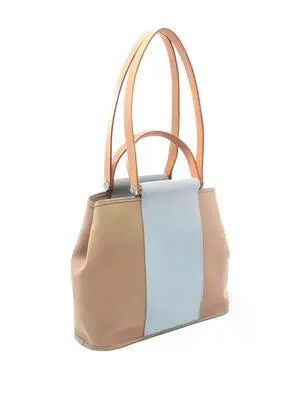 Hermès 2012 Bicolor Toile Cabag Elan Pm Satchel - Brown