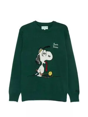 MC2 SAINT BARTH Snoopy-embroidered Wool Sweater - Green