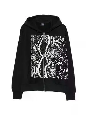StÜssy Snakeskin Zip-up Hoodie - Black