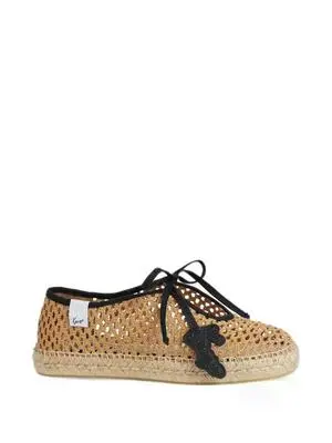 Kenzo Signature-logo Lace-up Flat Espadrilles - Neutrals