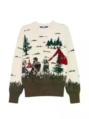 Junya Watanabe Graphic-print Sweatshirt - Neutrals