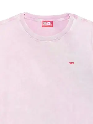 DIESEL® Logo-embroidered Acid-wash T-shirt