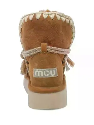 Mou Crochet-trim Lace-up Boots