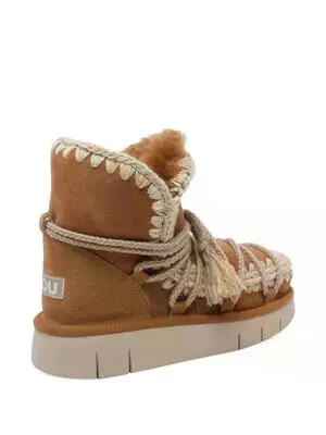 Mou Crochet-trim Lace-up Boots