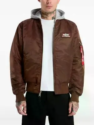 Alpha Industries Ma-1 Hooded Bomber Jacket - Brown