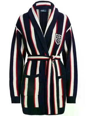 Polo Ralph Lauren Badge-appliqué Striped Cardigan