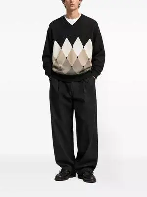 BALLANTYNE Argyle V-neck Sweater