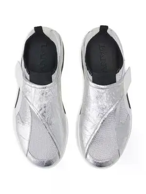 LANVIN Metallic-strap Sneakers - Silver