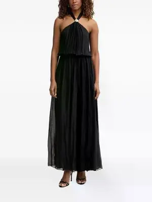 HAVEONE Pleated Halterneck Maxi Dress