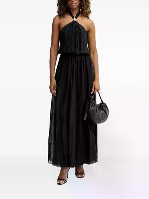 HAVEONE Pleated Halterneck Maxi Dress