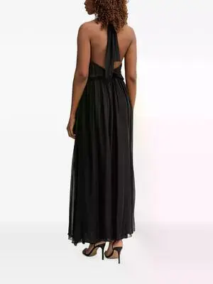 HAVEONE Pleated Halterneck Maxi Dress