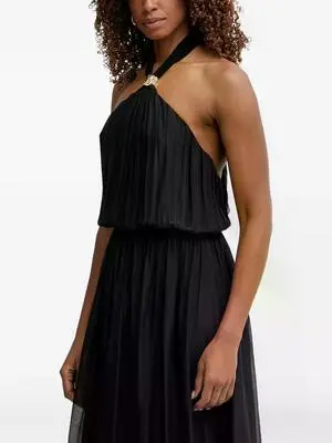 HAVEONE Pleated Halterneck Maxi Dress