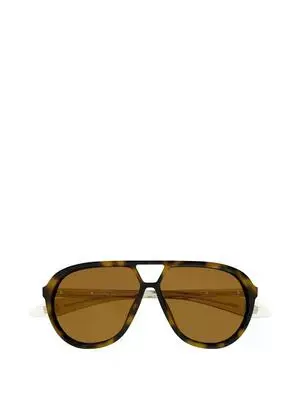 Alexander McQueen Tortoiseshell-effect Pilot-frame Sunglasses - Brown