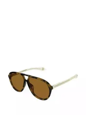 Alexander McQueen Tortoiseshell-effect Pilot-frame Sunglasses