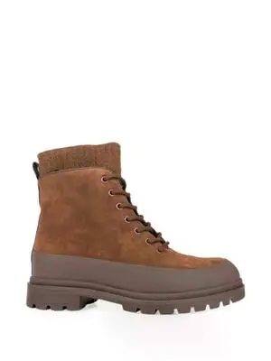 LINDA BAUMANN Lace-up Suede Ankle Boots