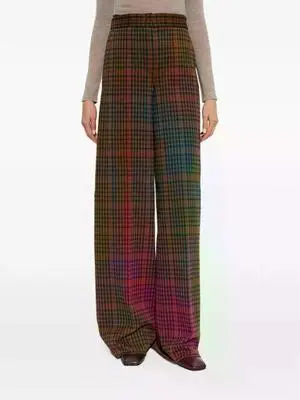 Max Mara Memiro Check-pattern Wide-leg Trousers