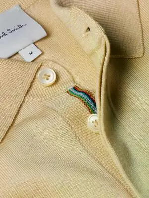 Paul Smith Beige Washable Merino Wool Polo Shirt