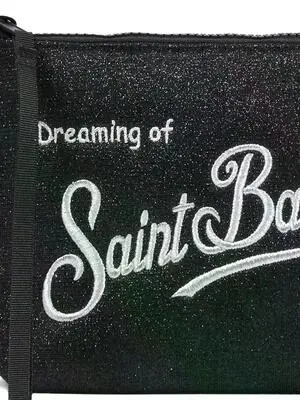 MC2 SAINT BARTH Aline Glitter-effect Embroidered Clutch Bag